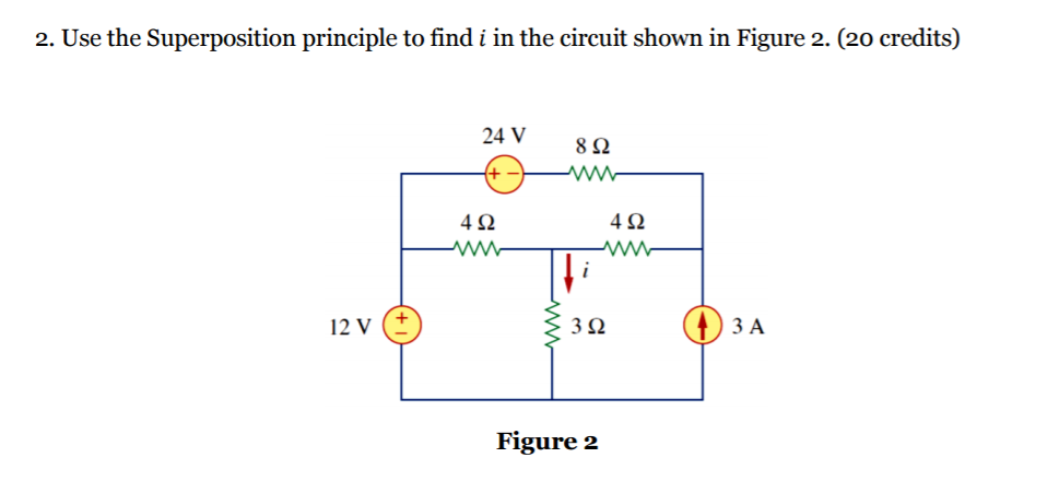 Solved Use the Superposition principle to find i in the | Chegg.com