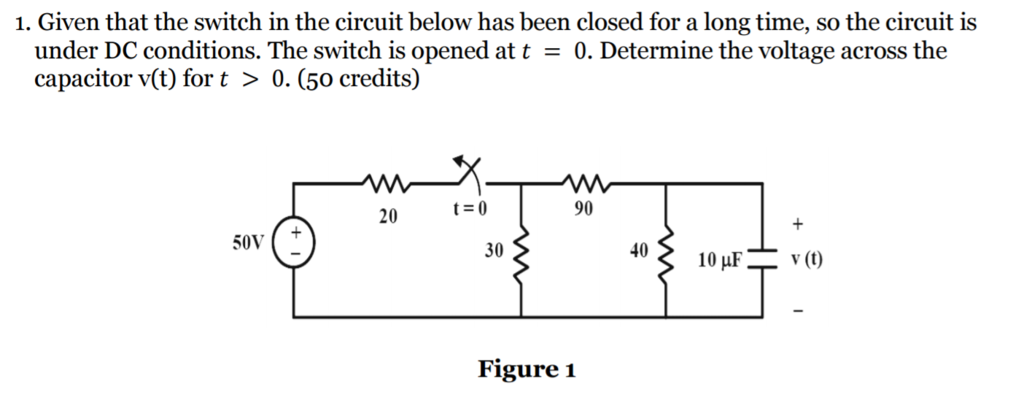 Solved Given that the switch in the circuit below has been | Chegg.com