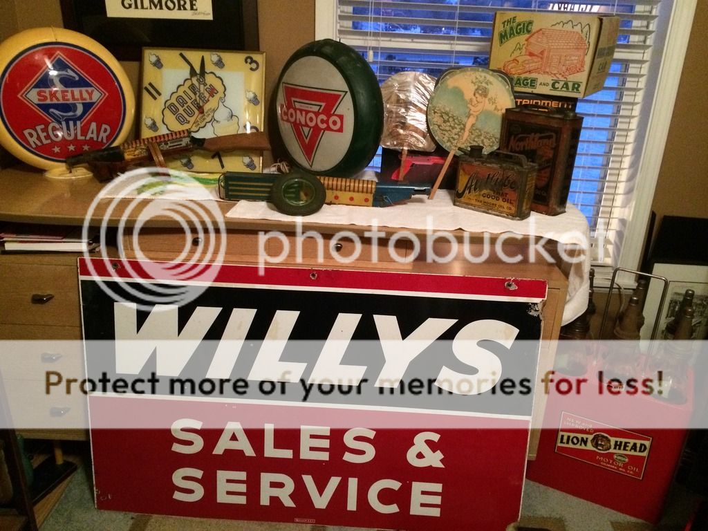 Original WILLYS Sales & Service Double Sided Porcelain Sign | The H.A.M.B.